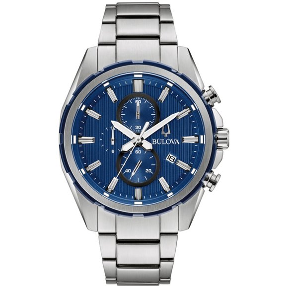 Bulova | Accessories | Bulova Blue Dial 43mm Watch | Poshmark